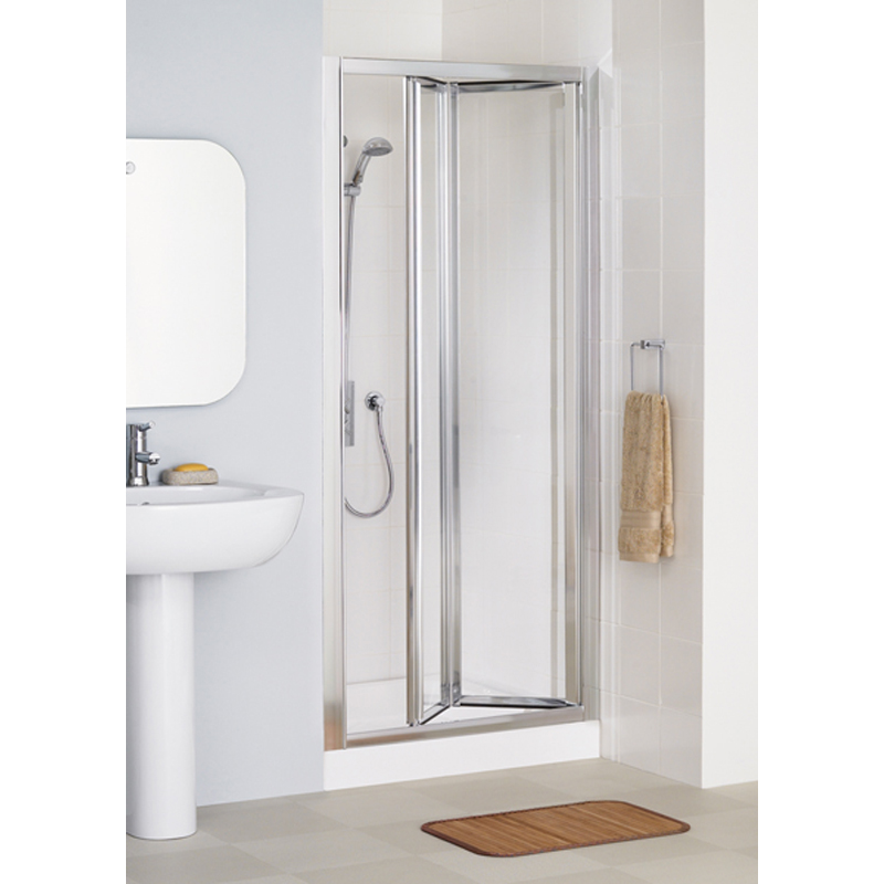 Lakes Framed Bi Fold 1000 X 1850 White Shower Enclosure Bathroom City