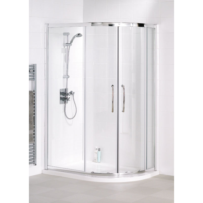 Lakes Silver Semi Framed Offset Quadrant Bathroom Shower Enclosure
